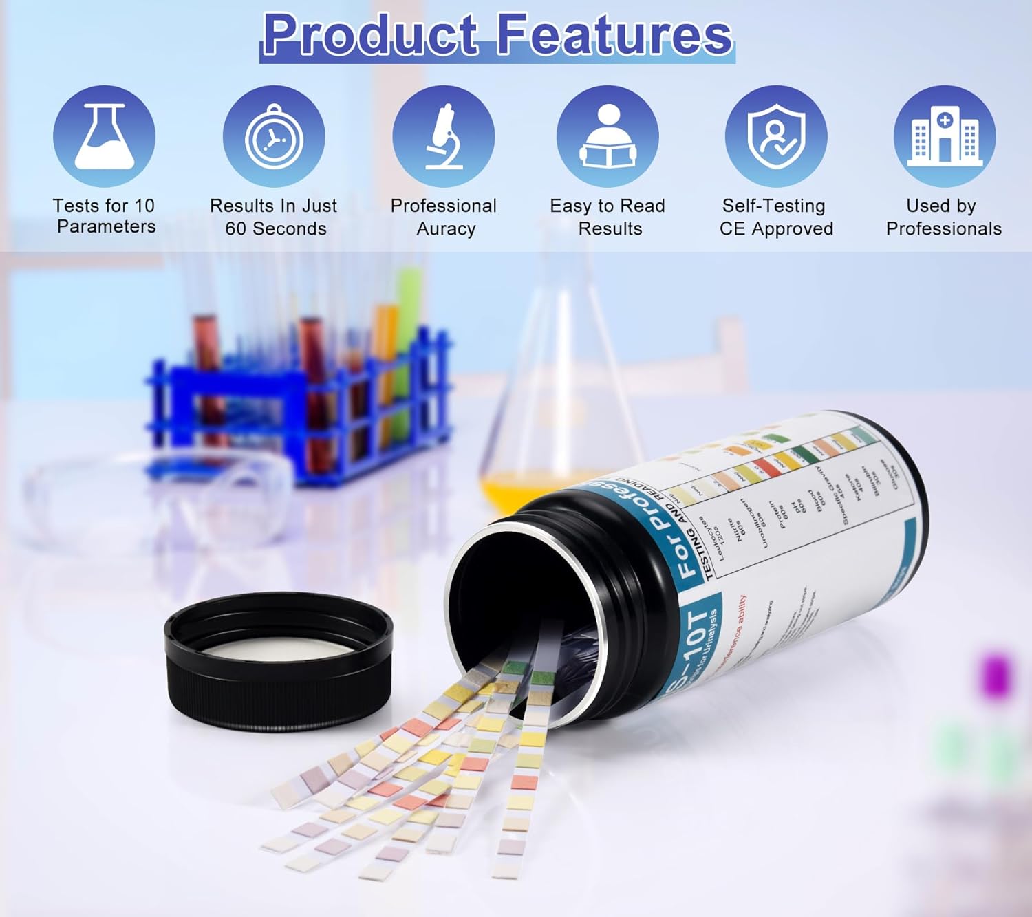 Urinalysis Test Strips – 10 Parameter Home Urine Test Kit | 100 Strips ...