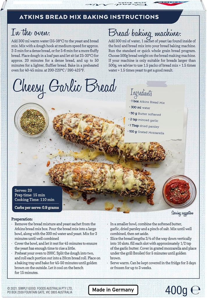 Atkins Low Carb Bread Mix – Keto-Friendly & High Fiber | 400g – A Life ...